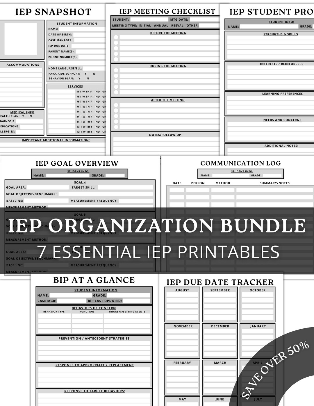 IEP Organization Ultimate Bundle | Printable Special Education Teacher ...