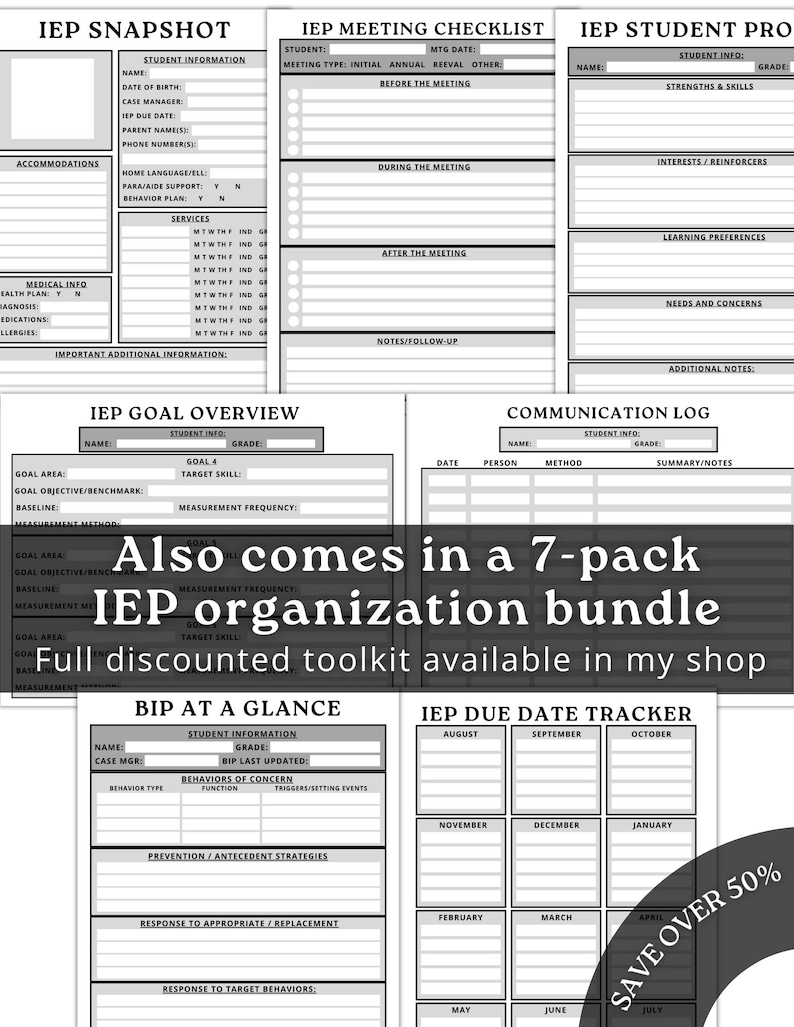 IEP Student Profile Printable | Special Education Teacher Resource (PDF ...