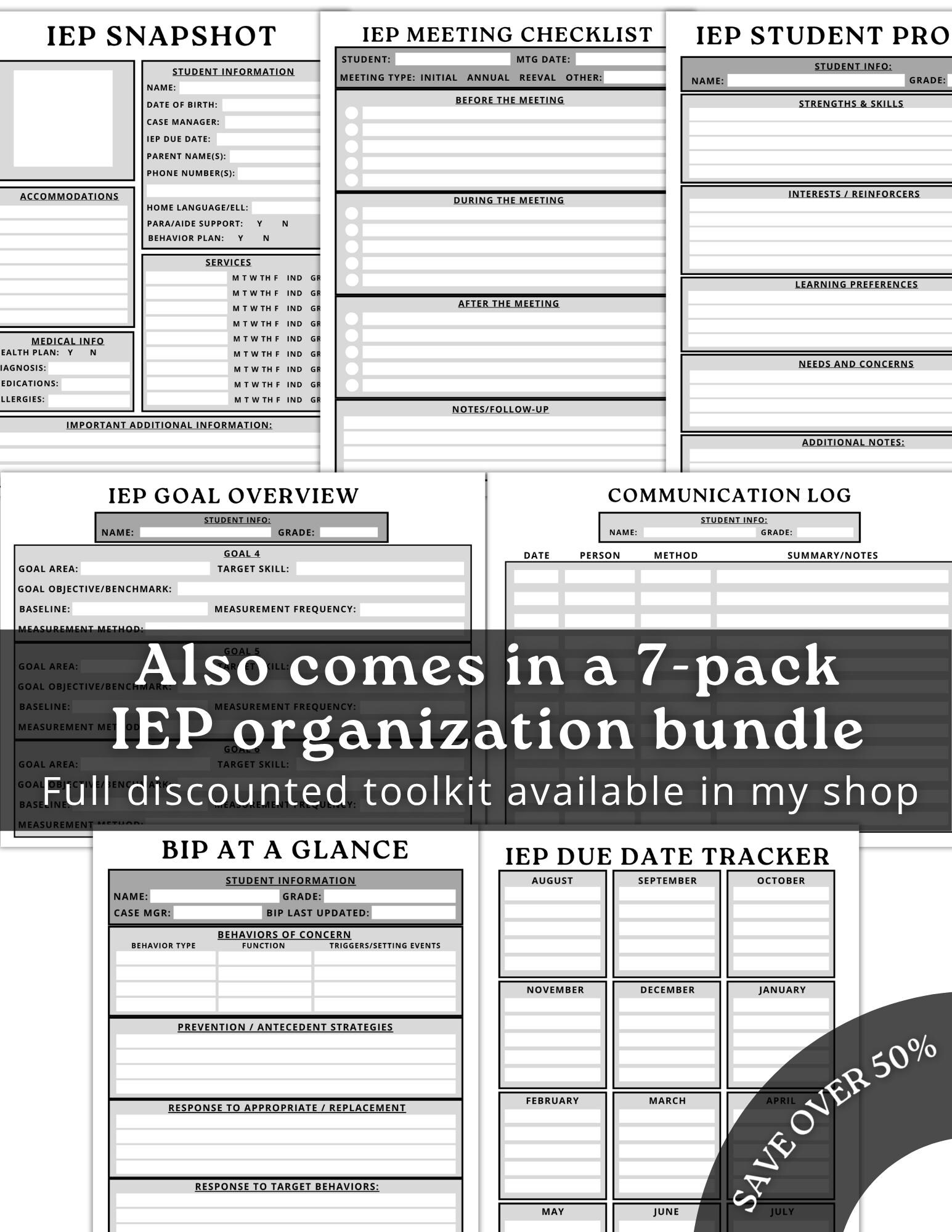 IEP Student Profile Printable | Special Education Teacher Resource (PDF ...