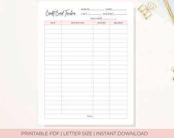 Credit Card Information Tracker Printable & Fillable Credit - Etsy