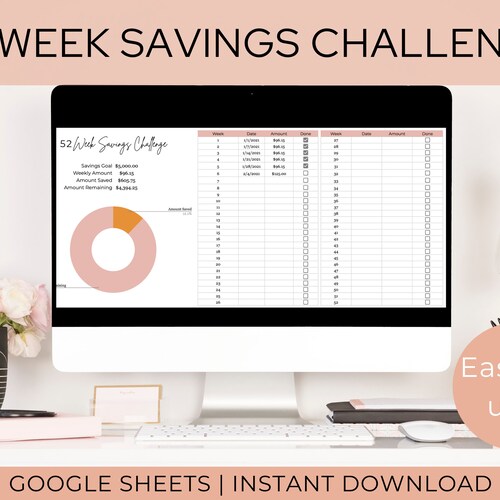 Savings Tracker Spreadsheet Google Sheets Savings Tracker - Etsy