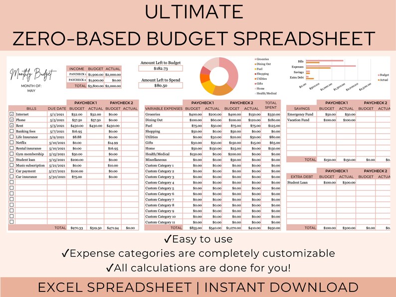 Zero Based Budget Template Printable Zero Based Budget Template Printable