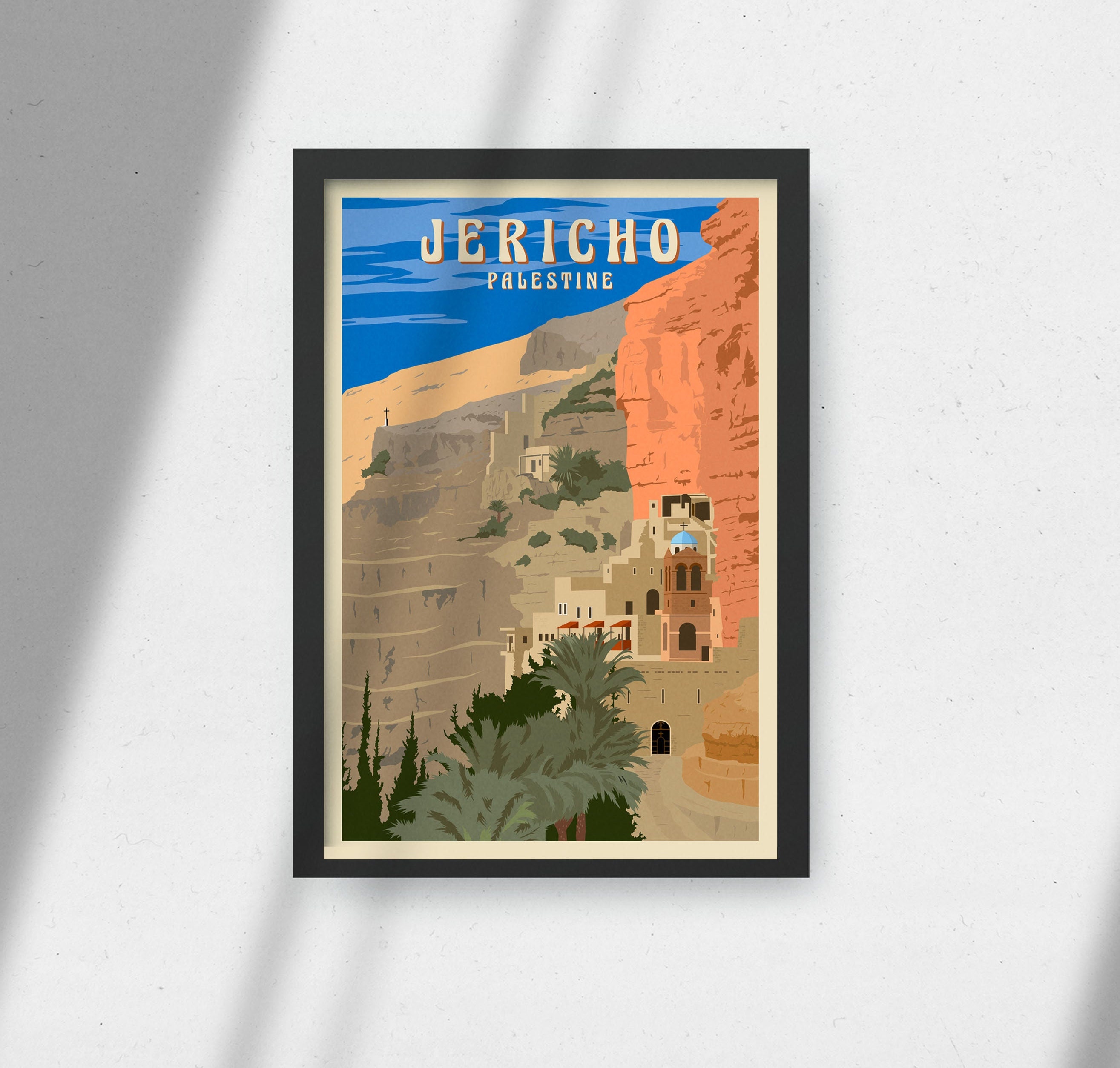 Paper & Party Supplies Stickers Jericho Vintage Travel Poster Sticker ...