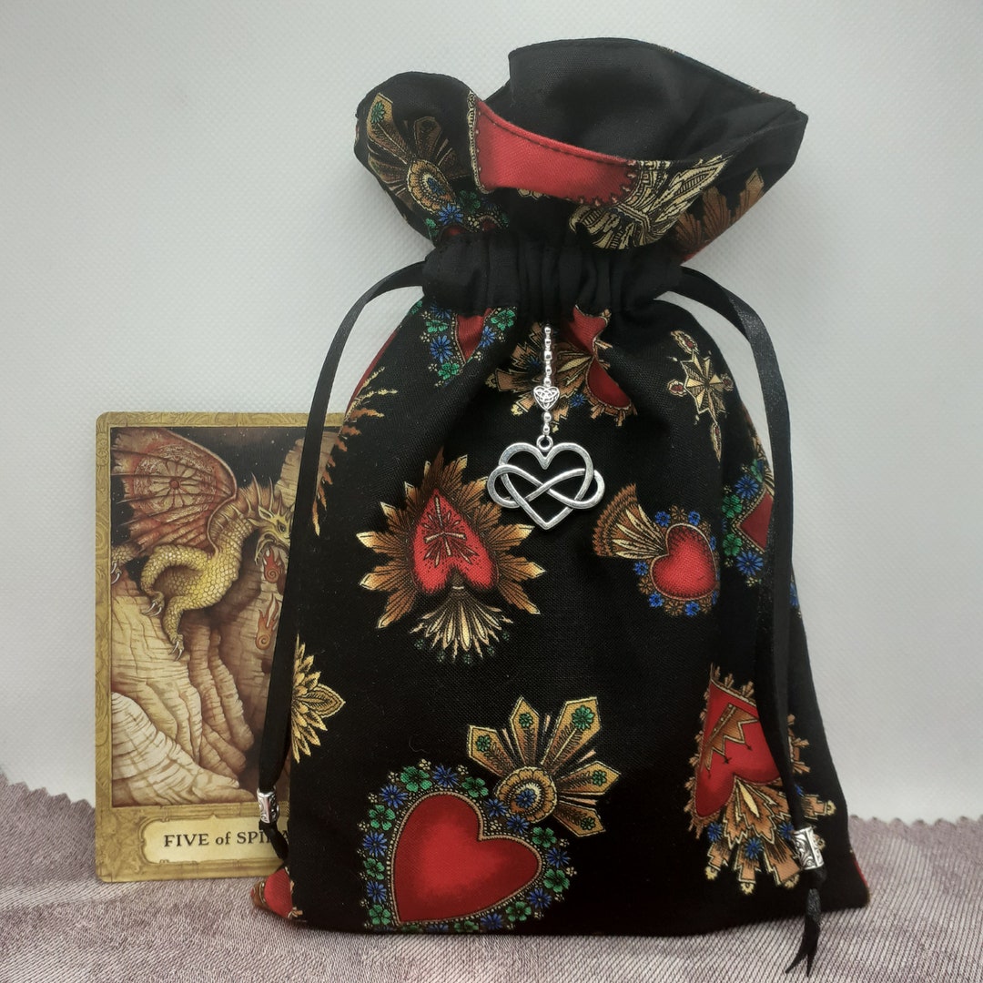 Deluxe Tarot Cards Pouch Bag, Lined Pouch, Handmade -hearts-celtic ...