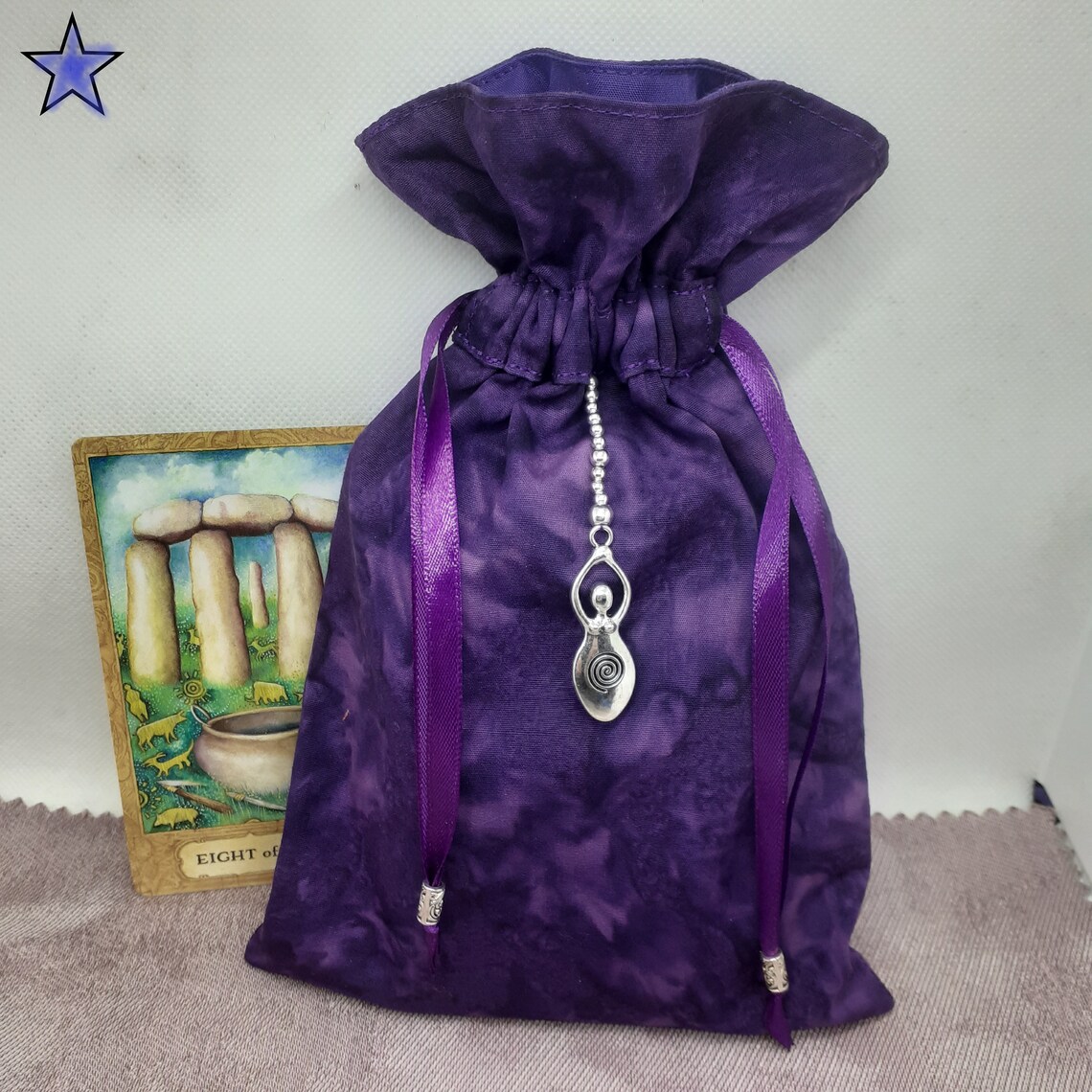 Deluxe Tarot Cards Pouch Bag, Lined Pouch, Handmade -purple-goddess ...