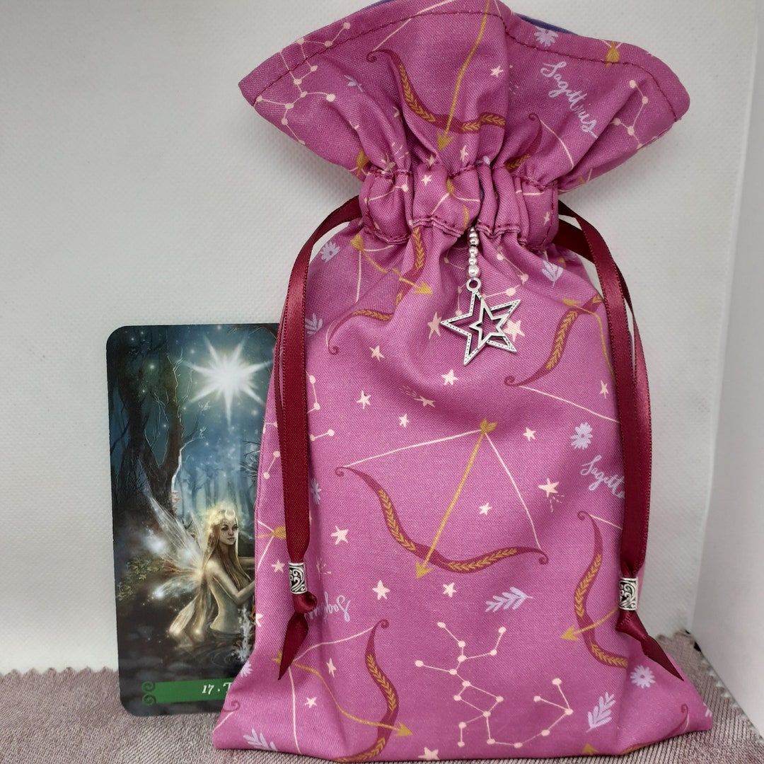 Deluxe Tarot Cards Pouch Bag, Lined Pouch, Handmade -sagittarius-charm ...