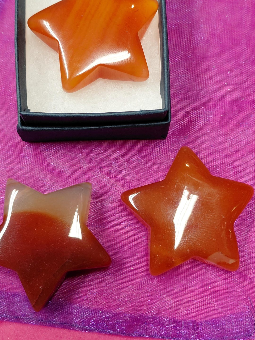 Carnelian- Puff Star -pendant- Black Cord - Gift-yourself- Friends ...