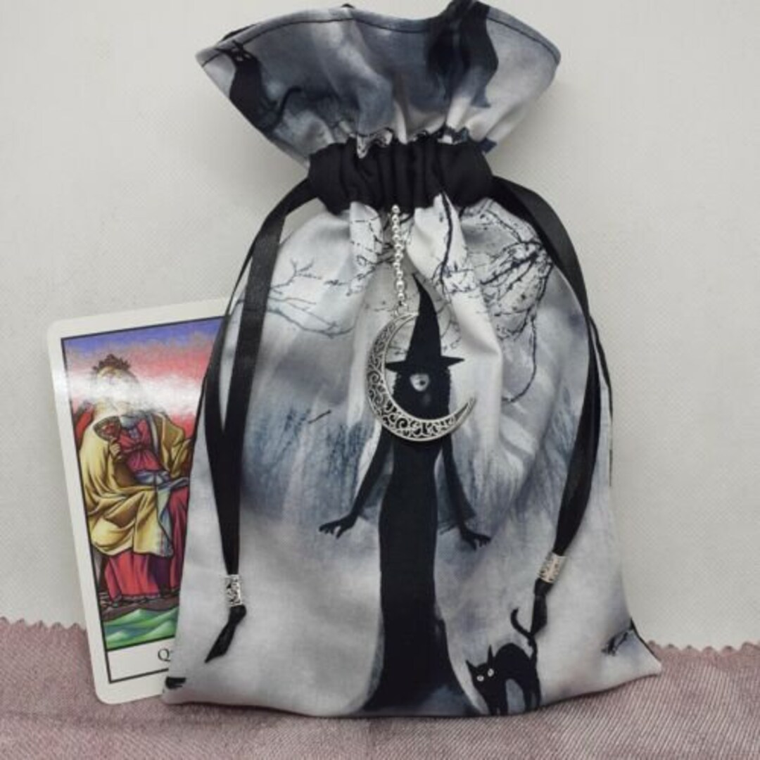 Deluxe Tarot Cards Pouch Bag, Lined Pouch, Handmade -witch- Crow -moon ...