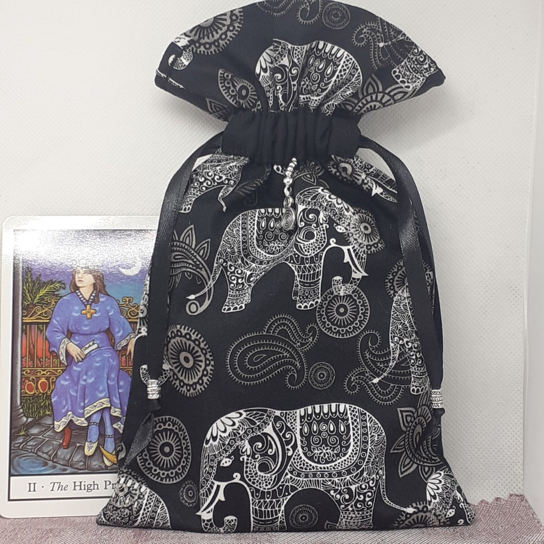 Deluxe Tarot Cards Pouch Bag, Lined Pouch, Handmade -elephant- Charm ...
