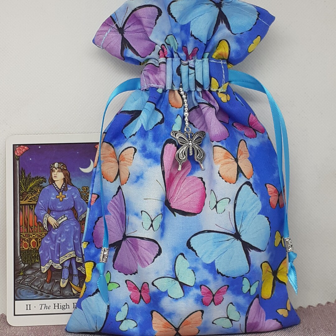 Deluxe Tarot Cards Pouch Bag, Lined Pouch, Handmade -butterfly- Beads ...