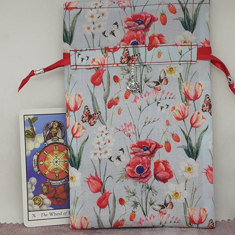 Deluxe Tarot Cards Pouch Bag, Lined Pouch, Handmade Rose- Charm-tibetan ...