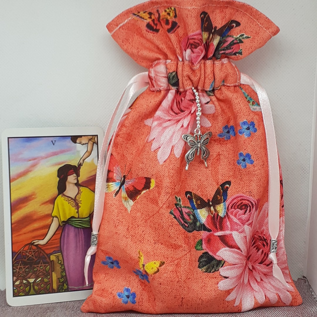 Deluxe Tarot Cards Pouch Bag, Lined Pouch, Handmade -butterfly- Charm ...