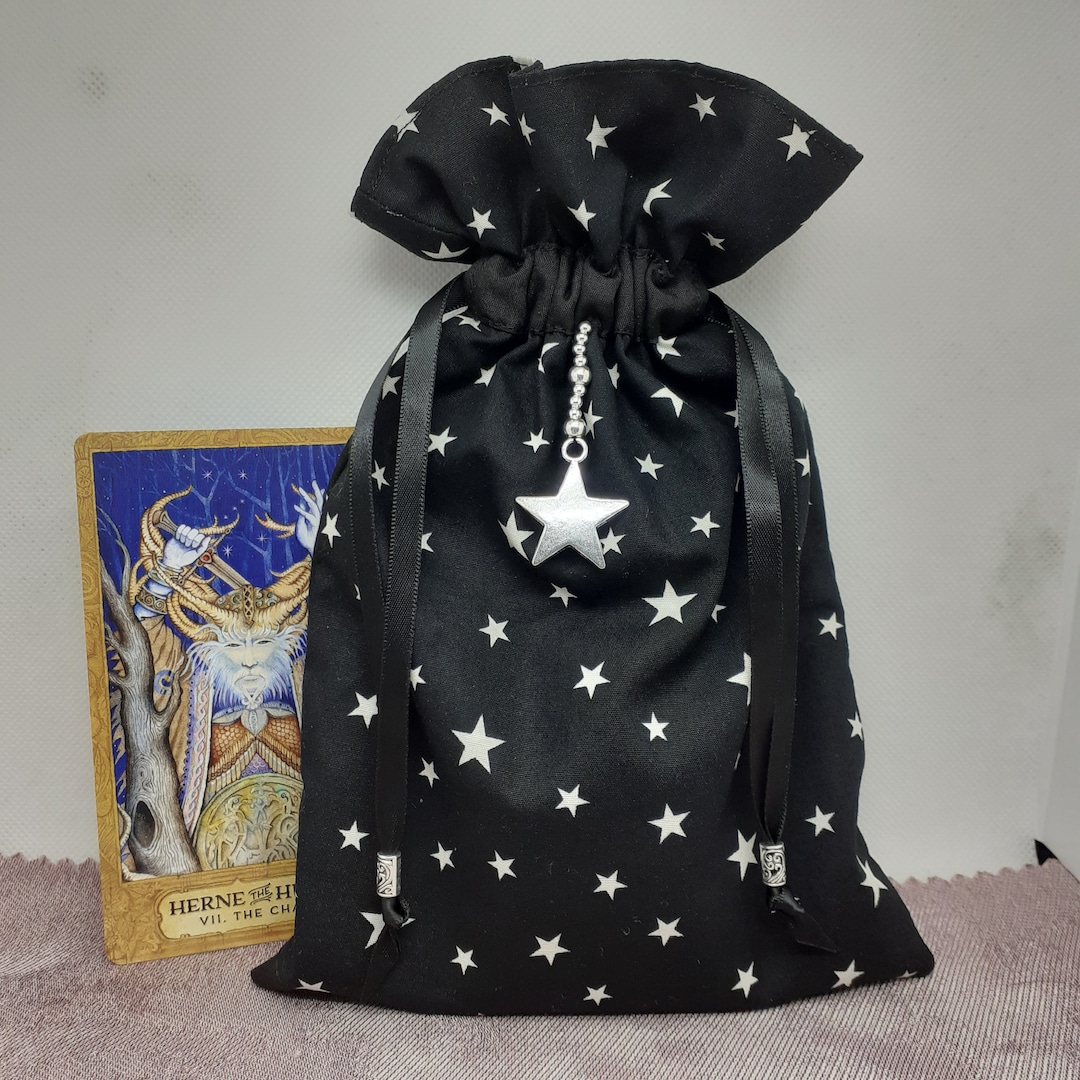 Deluxe Tarot Cards Pouch Bag, Lined Pouch, Handmade -stars Charm- Beads ...