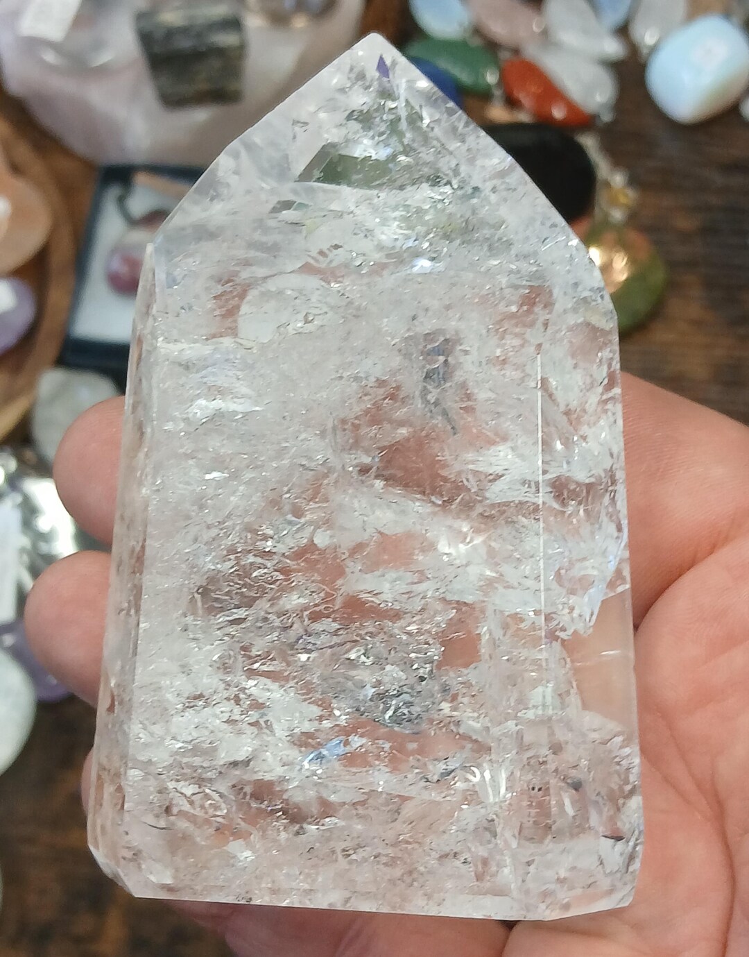 Fire and Ice-crackle Quartz-standing Tower-point-freeform-gift-yourself ...