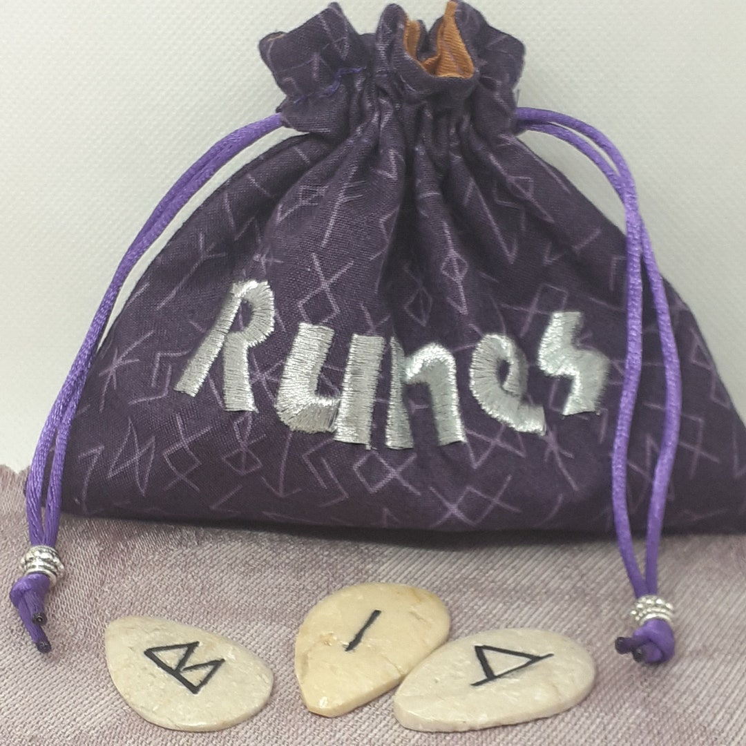 Embroidered Runes Pouch Bag: Deluxe Ogham Dice Bag - Etsy