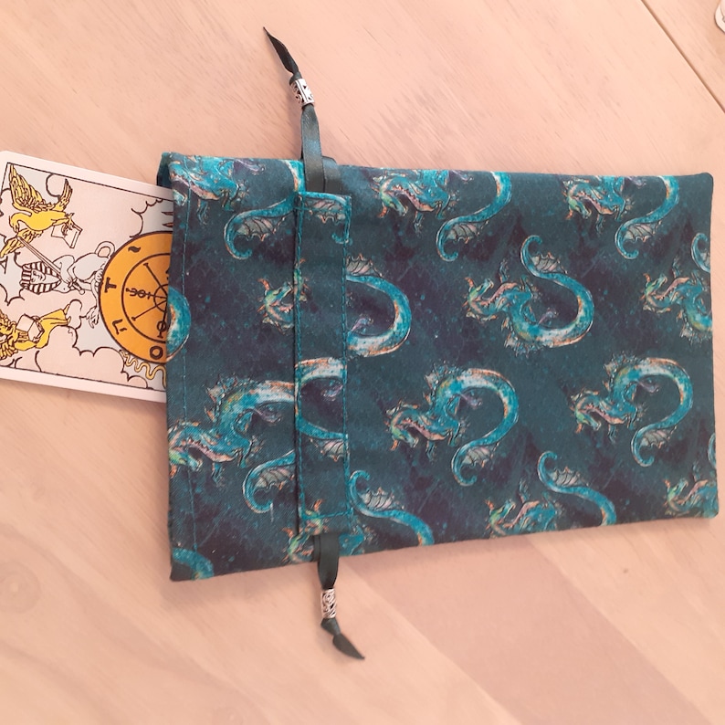 Deluxe Tarot Cards Pouch Bag, Lined Pouch, Handmade -dragon- Charm ...