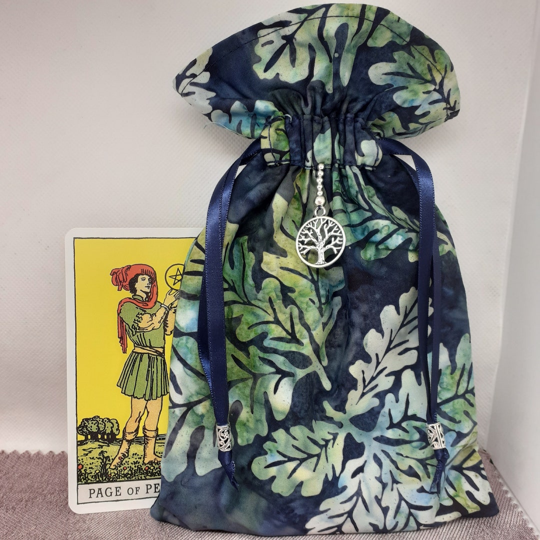 Deluxe Tarot Cards Pouch Bag, Lined Pouch, Handmade oak Leaf Charm ...