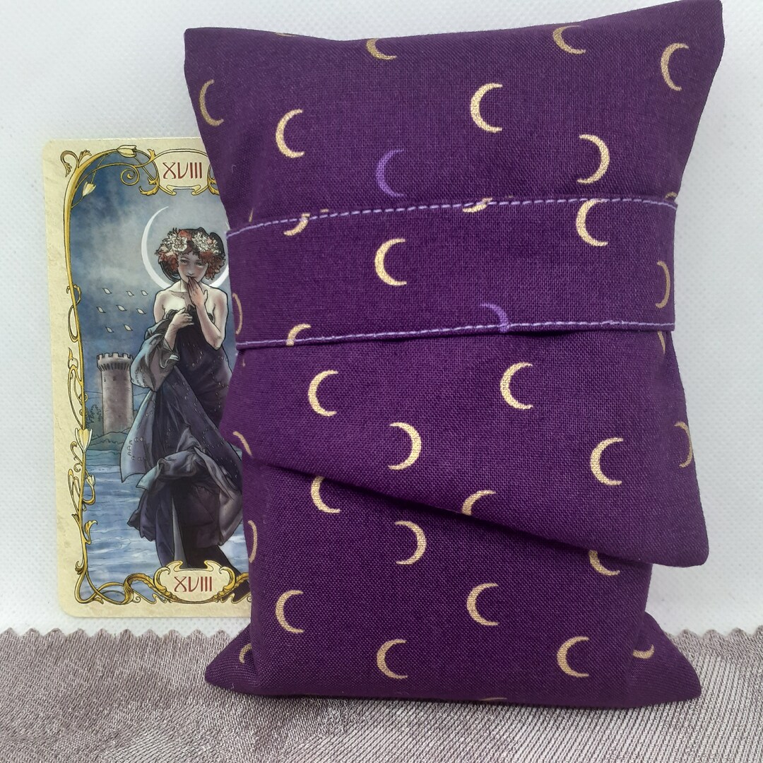 Handmade Tarot Card Pouch: Deluxe Pocket Bag, Purple Crescent Moon - Etsy