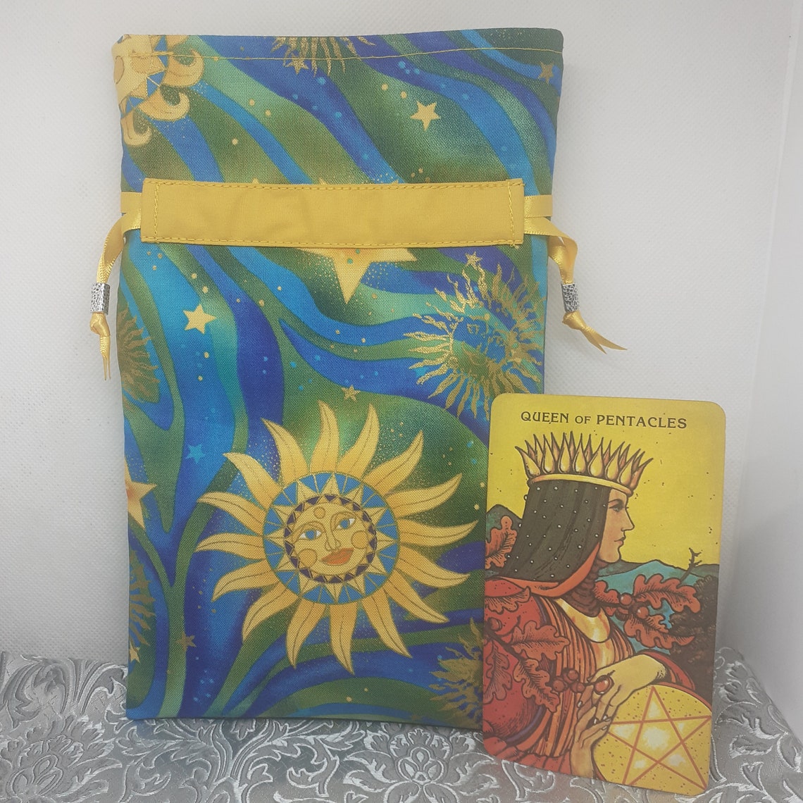 Deluxe Tarot Cards Pouch Bag, Lined Pouch, Handmade -sun-moon-stars ...