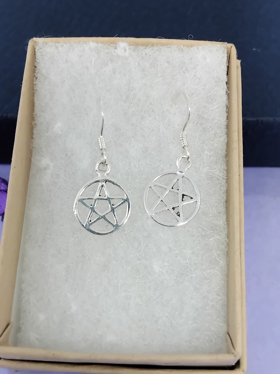 Earrings Sterling Silver 925 Small Pentagram "goddess Collection" 10 Mm ...