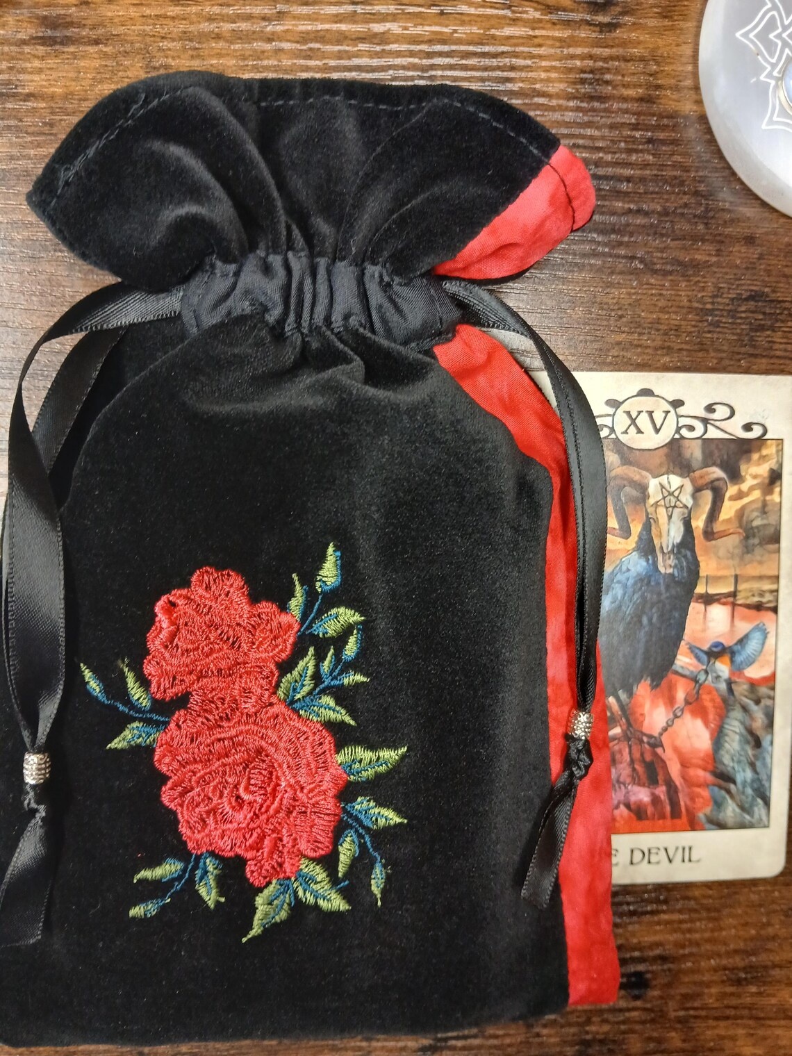 Deluxe Tarot Cards Pouch Bag, Lined Pouch, Handmade -embroidery-velvet ...