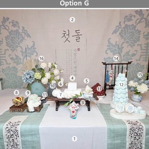 Option G, Baby Boy Dohl / 100 Day Table, Korean Traditional Party Table ...
