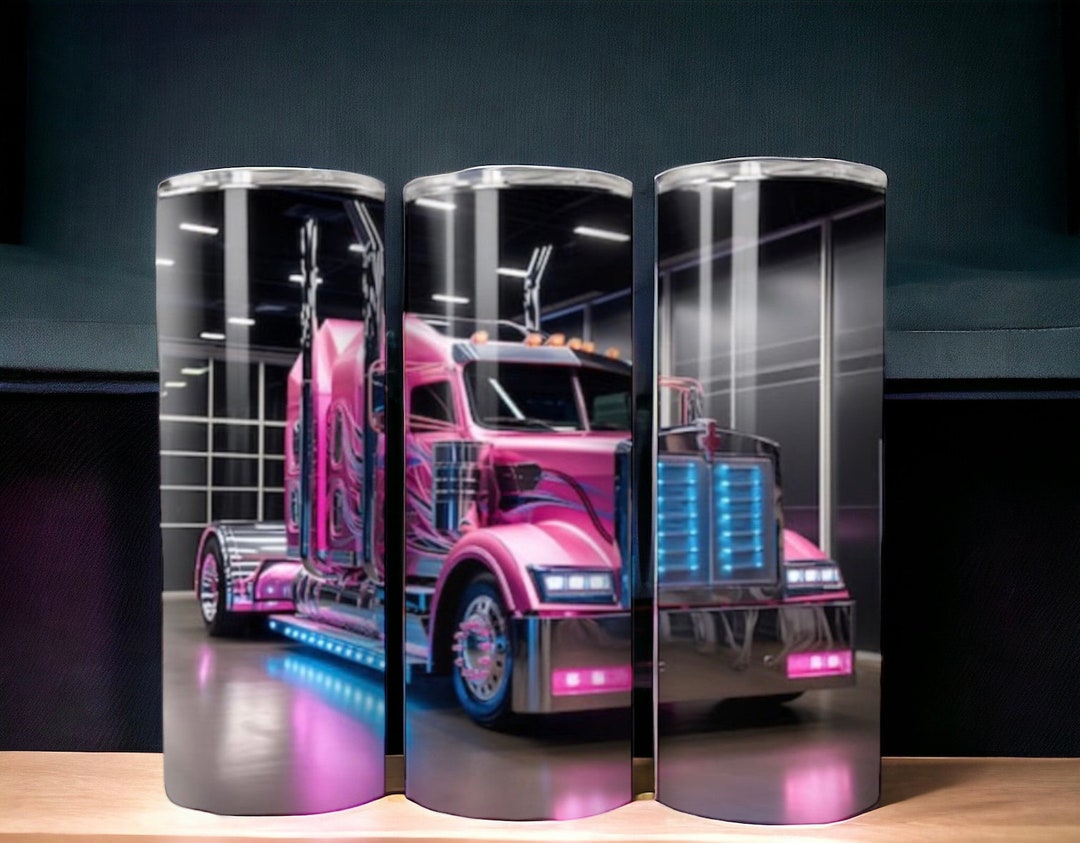 Trucker Tumbler Trucking Coffee Cup With Lid and Straw and Rubber ...