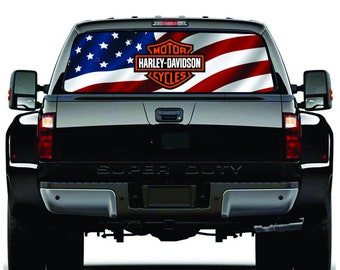 Truck Rear Window Decals Harley Davidson - Etsy