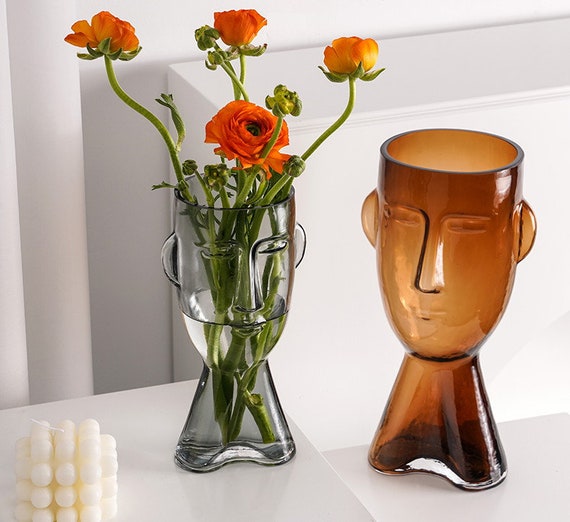 Line Face Vase Abstract Face Vase Pampass Grass Vase Nordic Human Face ...