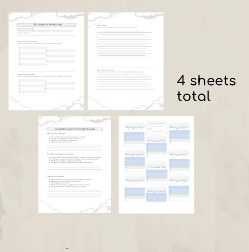Mind Mapping & Brainstorming Worksheets | Printable Creativity Boost ...