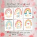 Printable Rainbow Valentine's Day Cards, Rainbow Classroom Valentine's ...