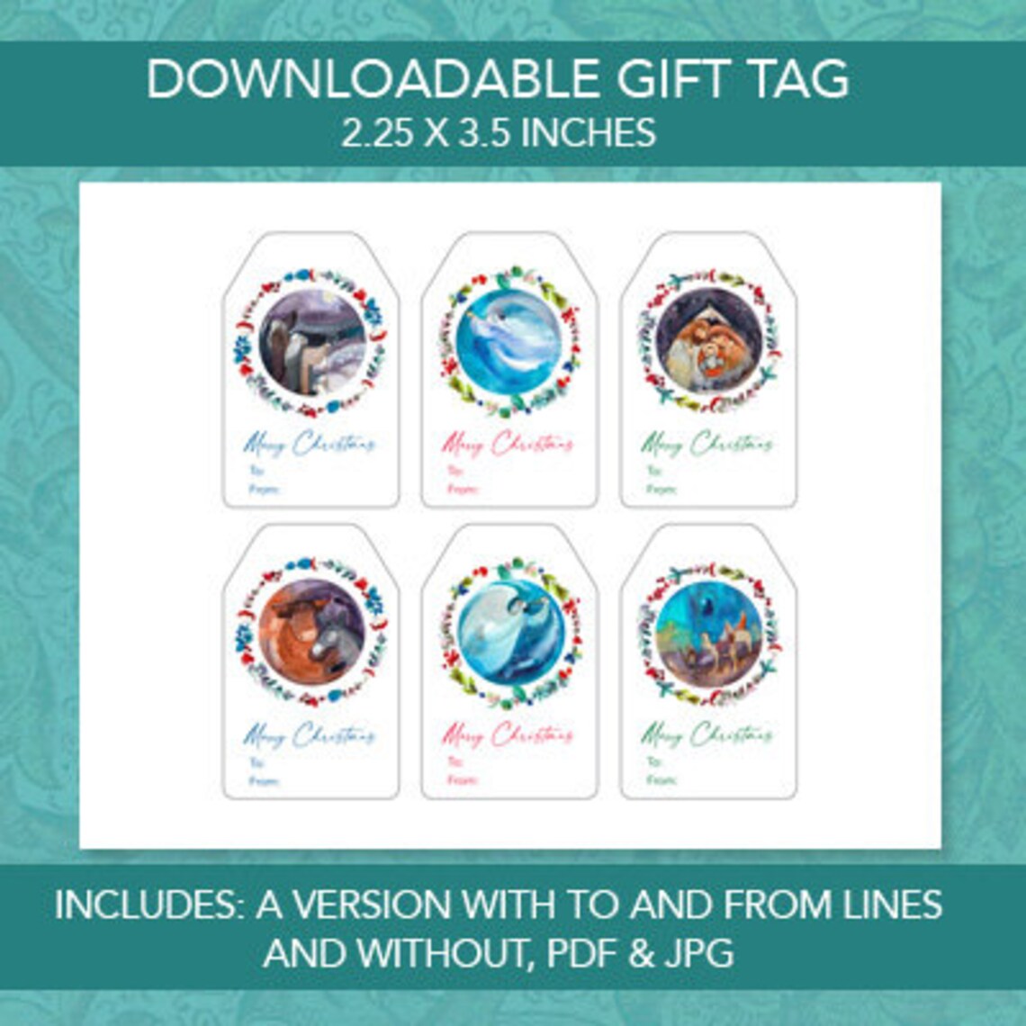 Christmas Nativity, Nativity Tag, Christmas Tag, Manger Scene Tag ...