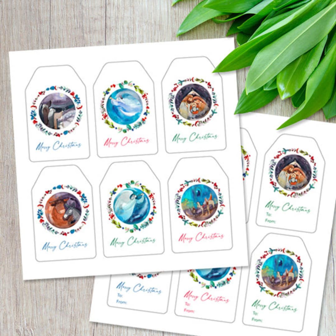Christmas Nativity, Nativity Tag, Christmas Tag, Manger Scene Tag ...