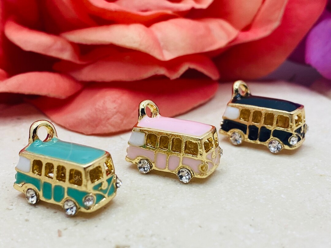 Mini Buses Charms (mixed Colors ) Set of 3pcs - 20mm X 10mm - Etsy