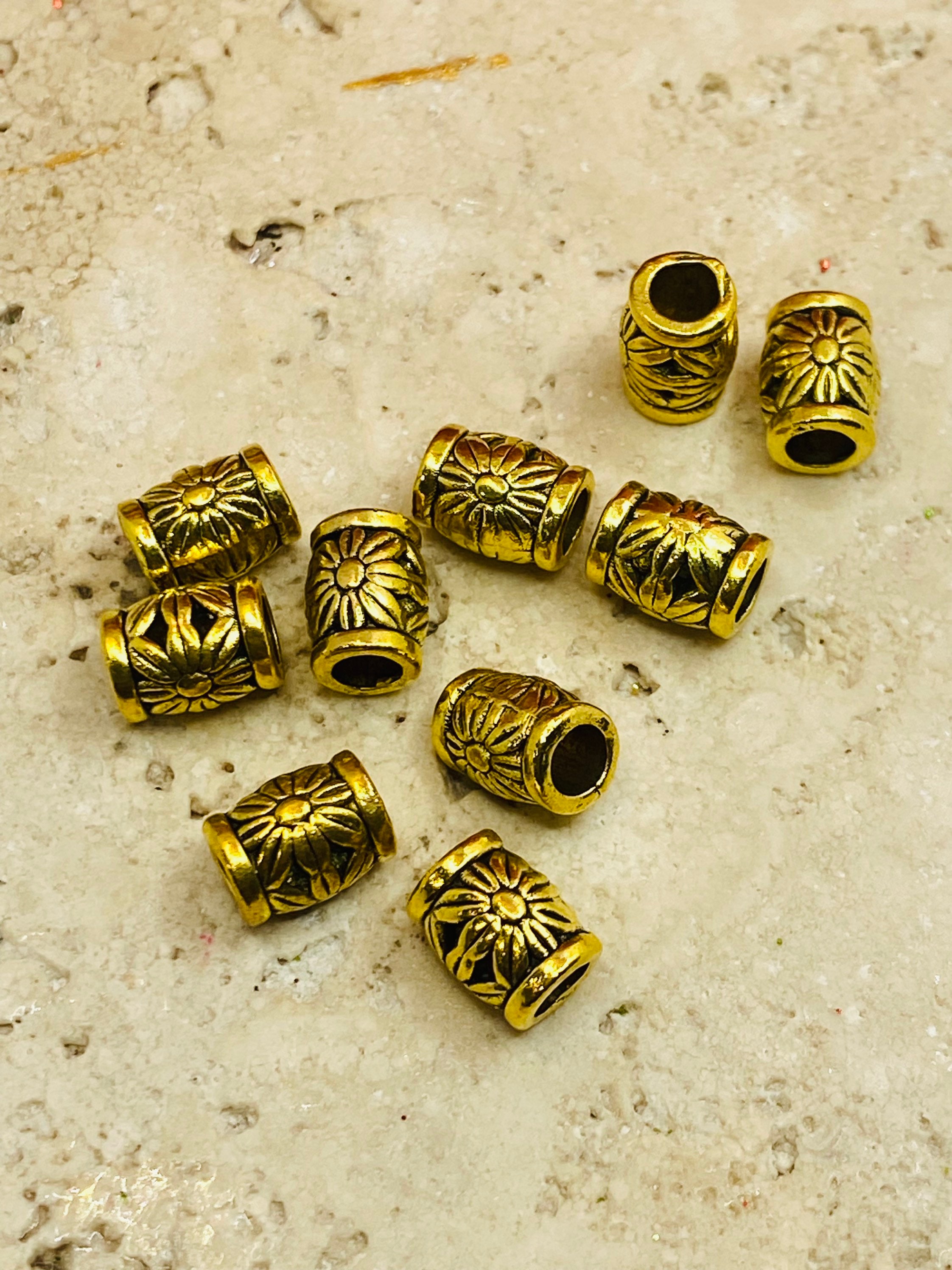Antique Gold Barrel Spacers (set of 10) - Etsy