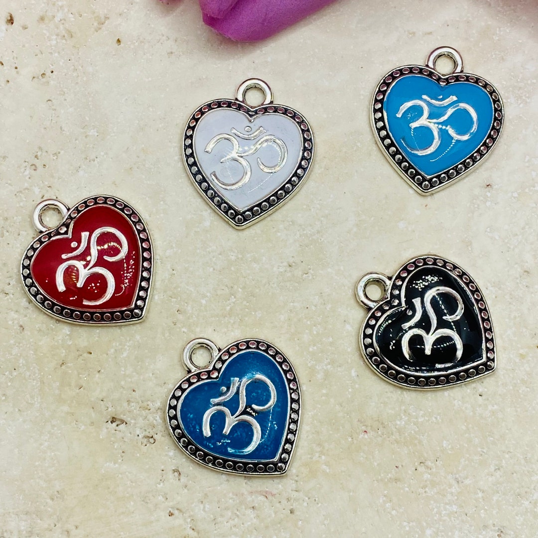 Om (aum) Heart Charm (20mm X 23mm) Sold Individually - Etsy