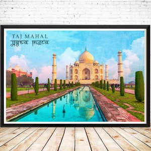Taj Mahal Poster India Travel Print Indian Art Home Decor - Etsy