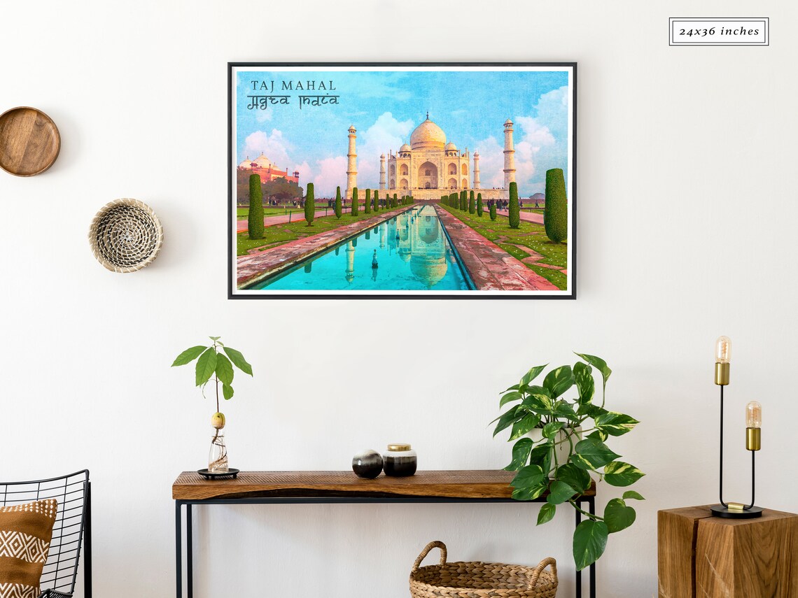 Taj Mahal Poster India Travel Print Indian Art Home Decor - Etsy