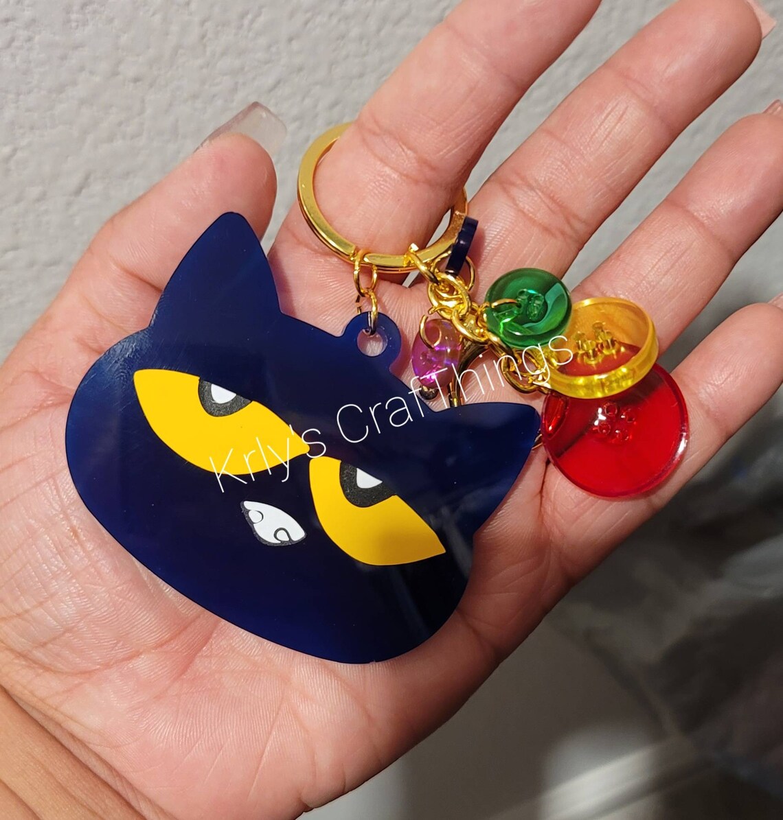 Pete the Cat Keychain - Etsy