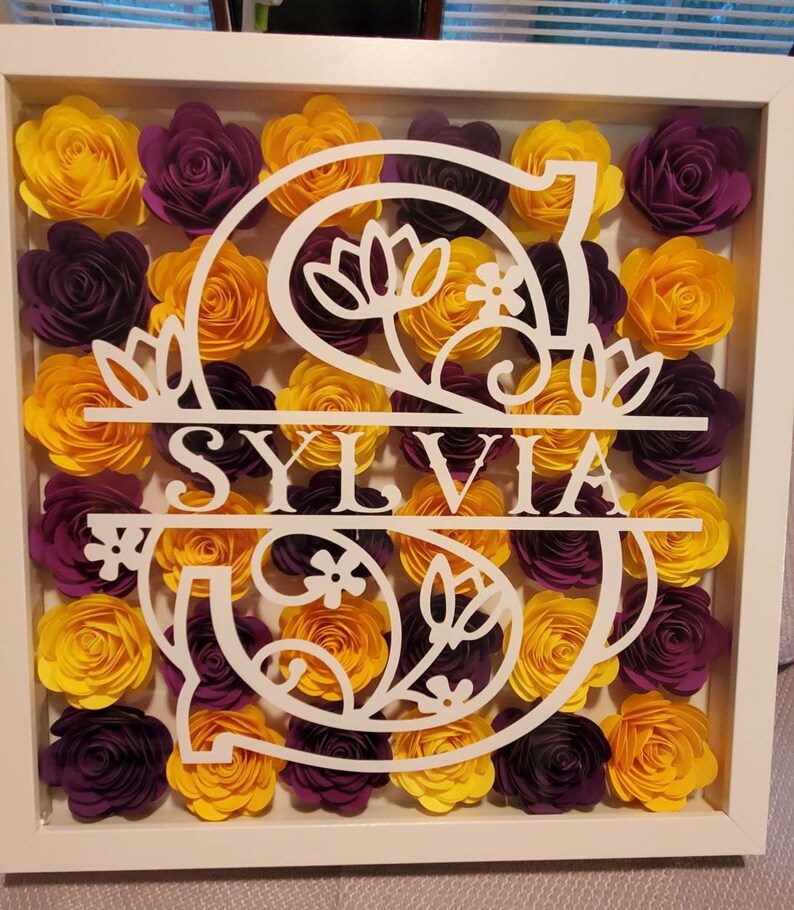 Flower Shadow Box Personalized - Etsy
