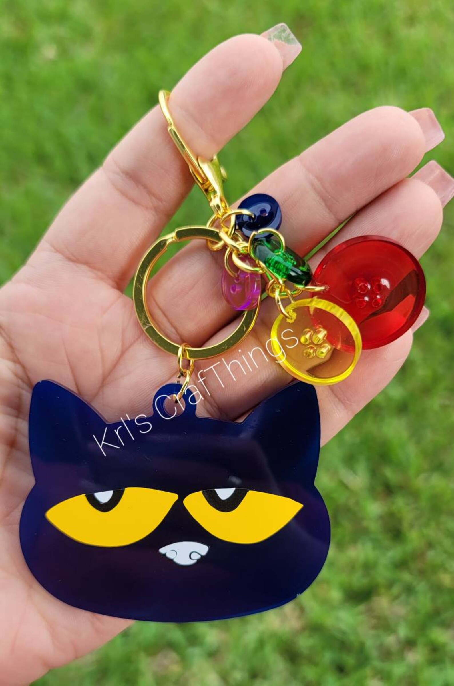 Pete the Cat Keychain - Etsy
