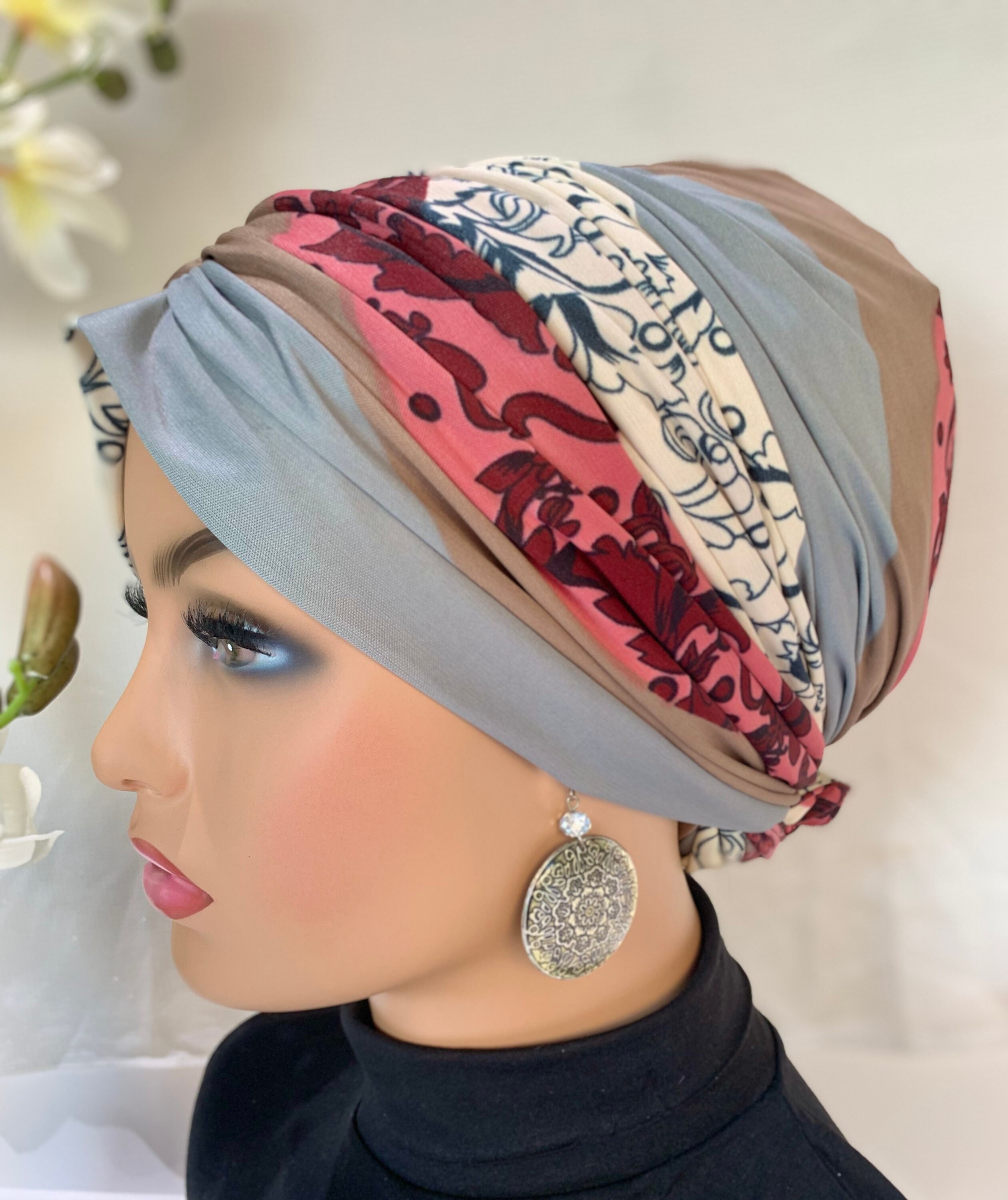 Elegant Draped Tichel Snood Turban Head Scarf Hijab - Etsy