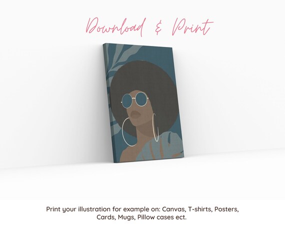 minimalistic Poster Illustration Aliyah Wall Decor Feminist Canvas ...