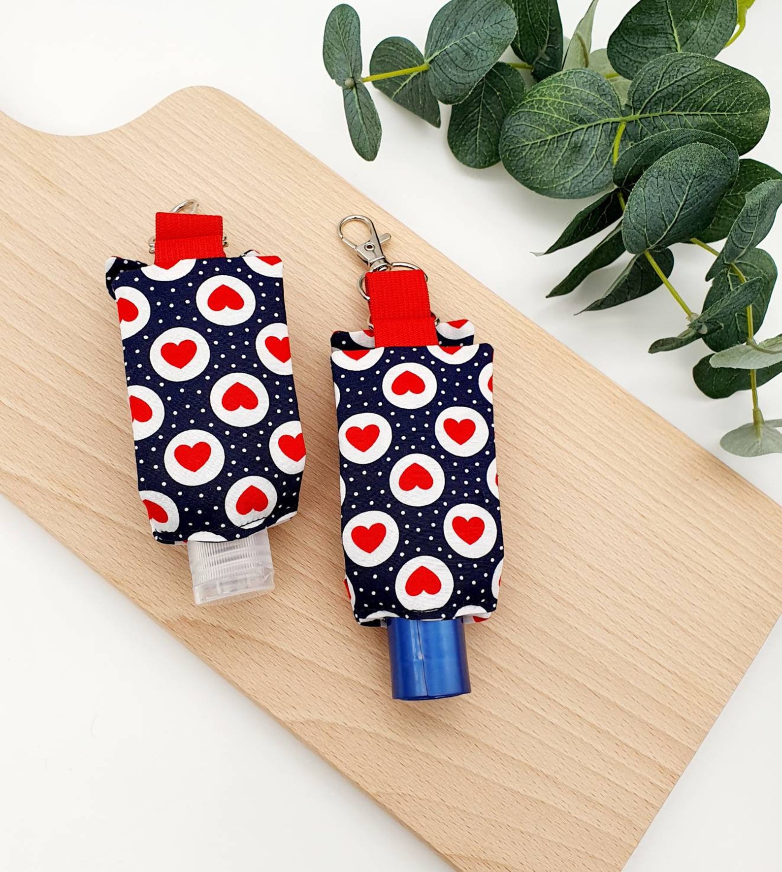 Cotton Hand Sanitiser Pouch Hearts - Etsy UK