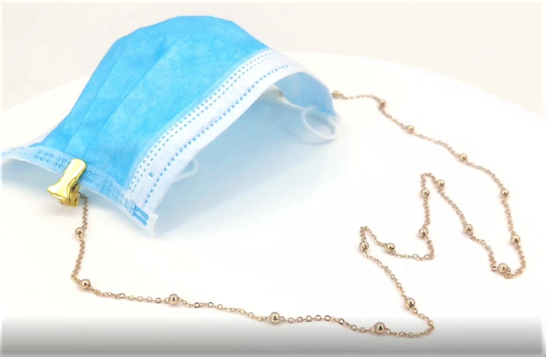 Gold and Silver Plated Fashion Face Mask Retainer Chain Necklace Free ...