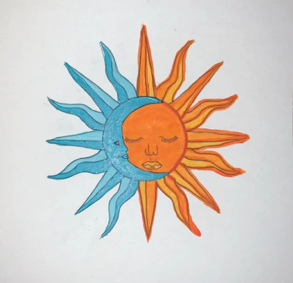 Sun and Moon Painting | Abstract Wall Art | Acrylic Moon Painting | on ...