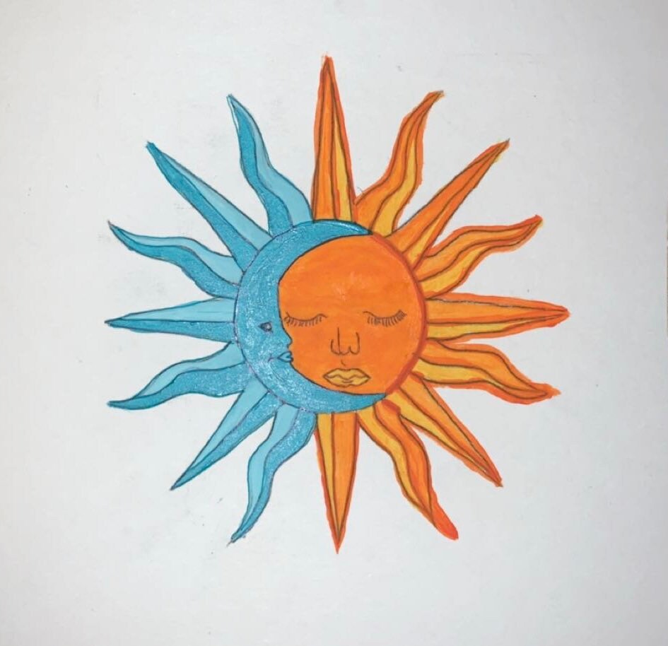 Sun and Moon Painting | Abstract Wall Art | Acrylic Moon Painting | on ...