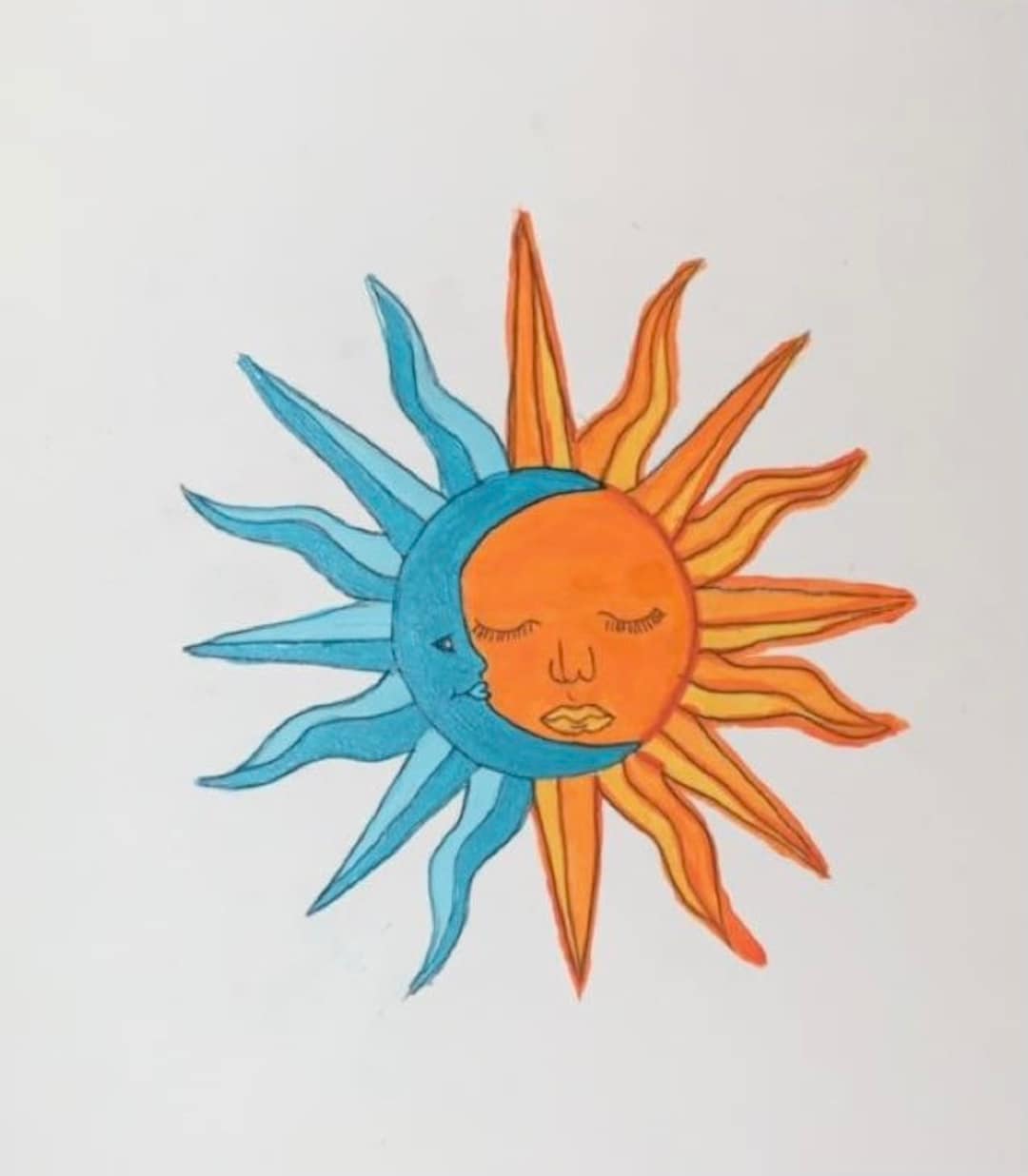 Sun and Moon Painting | Abstract Wall Art | Acrylic Moon Painting | on ...