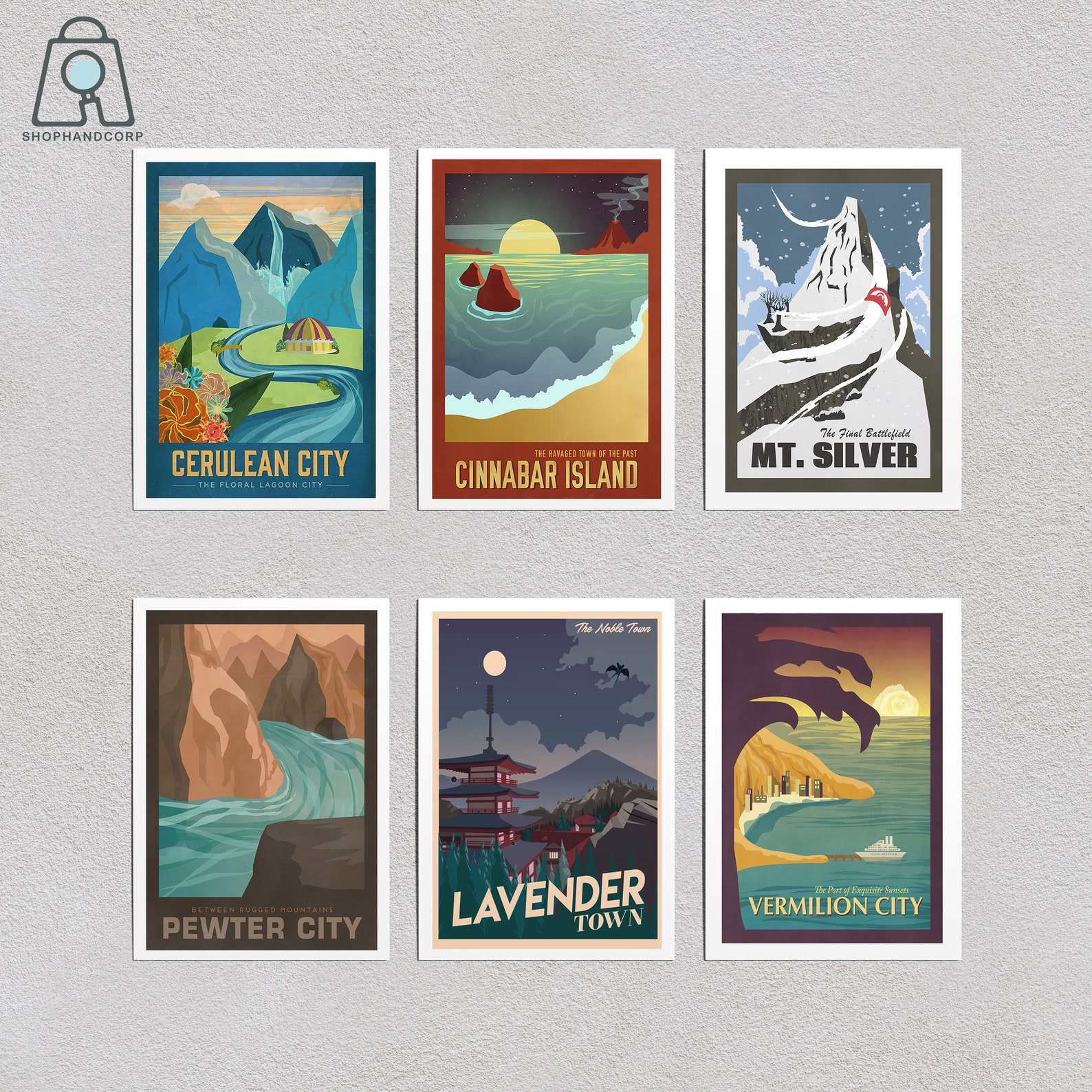 Pokemon Travel Poster Series 8 Video Game Poster Anime | Etsy