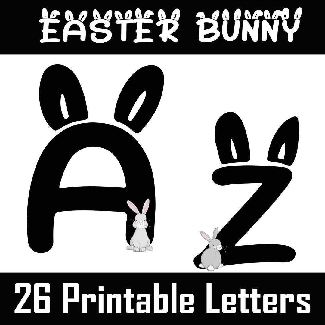 Easter Bunny Alphabet Letters: DIY Banner Printable (digital Download ...